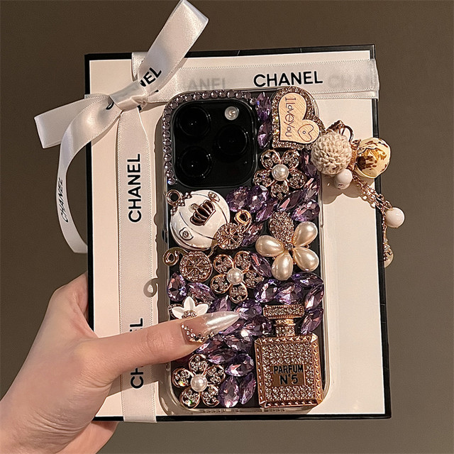 Purple Diamond Perfume Bottle Apple 16 mobile phone case Apple 16promax ...