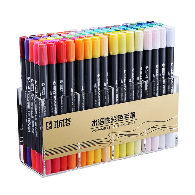 STA 3110 double-head water-soluble color marker set boxed signature pen ...