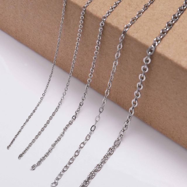 Stainless steel flat O-shaped chain thin chain 1.2/2.2/3.2mmdiy jewelry ...