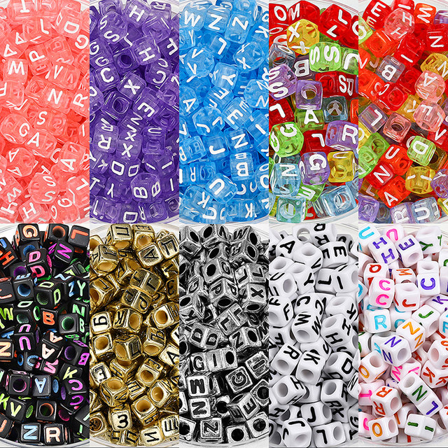 Acrylic sparse beads English letters DIY hand-made beading materials ...