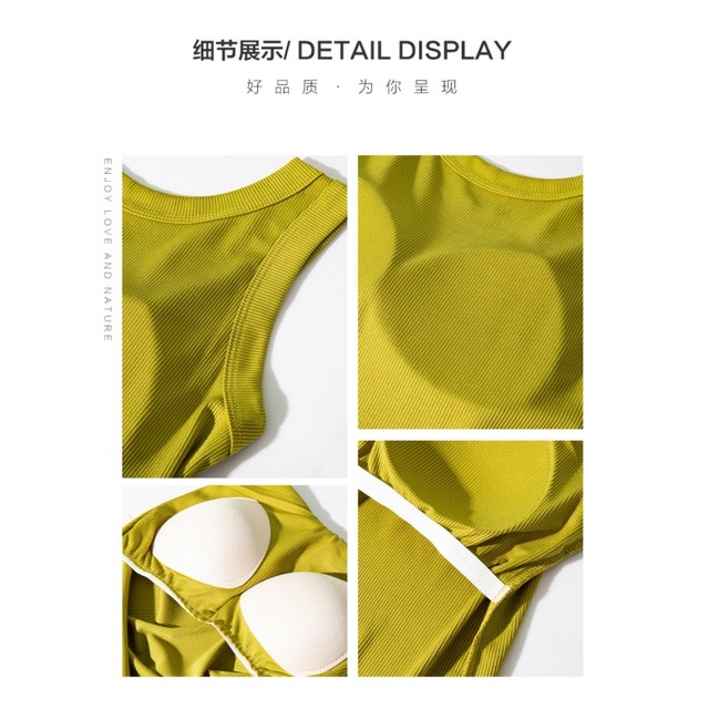 Threaded summer outer wear with chest pad ice silk camisole women's ...