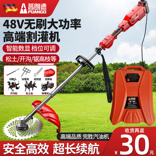 Rear mounted brushless electric lawn mower high power backpack lithium ...