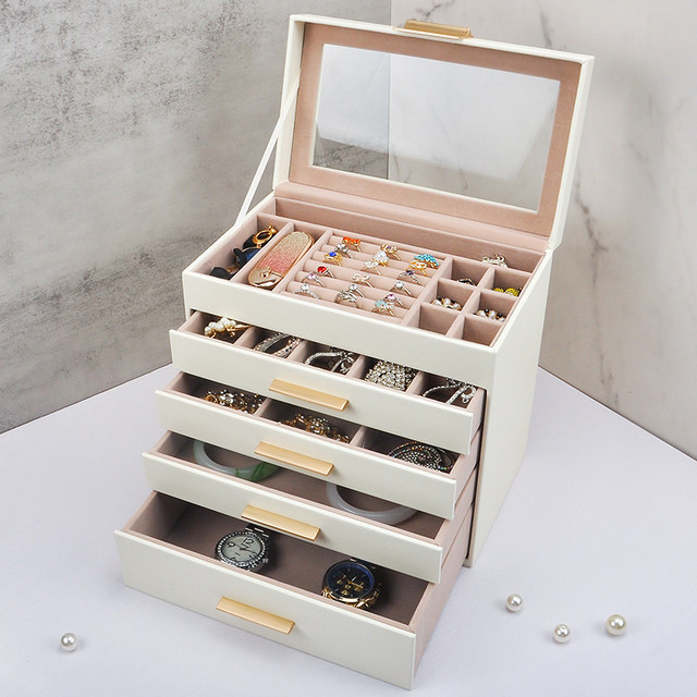 High-end jewelry box, large capacity, multi-layered birthday gift ...
