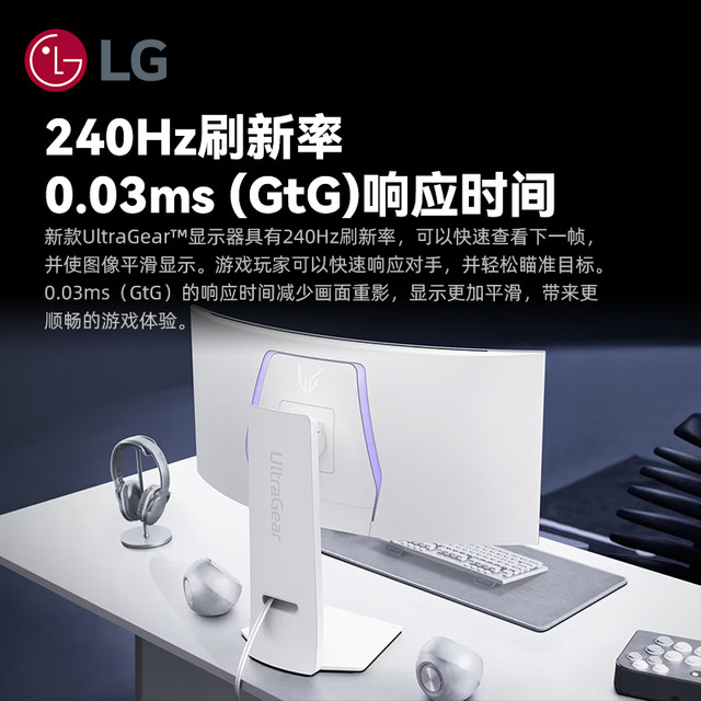 LG39GS95QE Glacier White 39-inch quasi-4K240Hz display OLED ultra ...