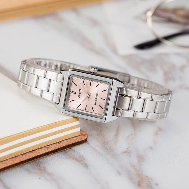 Casio Casio watch women's small square official authentic fashion student quartz watch LTP-V007D-4E