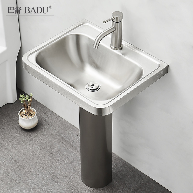Badu 304 Stainless Steel Column Basin for Bathroom and Balcony