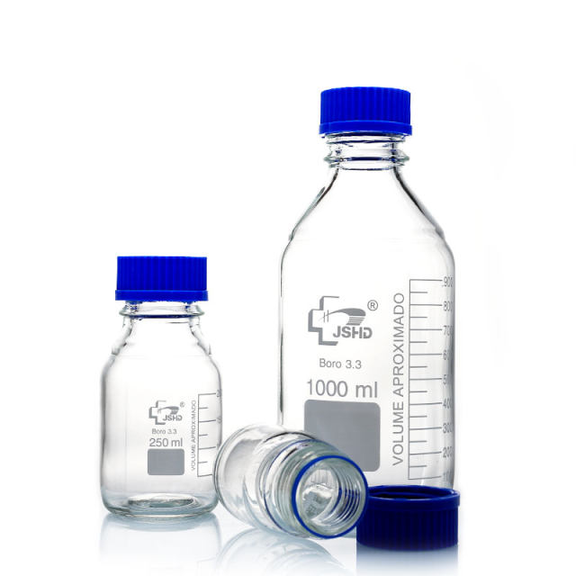 Shuniu Blue Cap Reagent Bottle Glass Sample Bottle GL45 Laboratory ...
