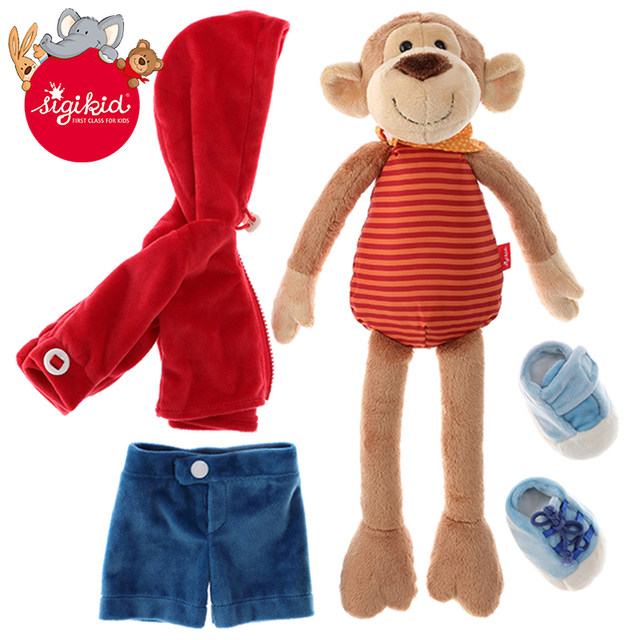 Sigikid baby learns to wear clothes independently plush toy monkey rabbit teacher gift for boys ...
