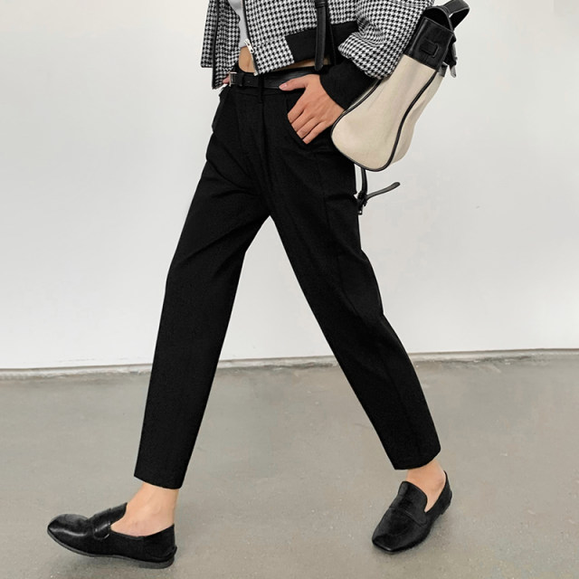 GLNK8099 women's trousers straight nine-point loose spring new slim fit ...