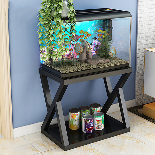Fish tank cabinet bottom cabinet living room household solid wood iron ...