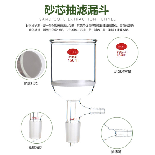 Sand core filter funnel porous glass plate Brinell filter funnel glass ...