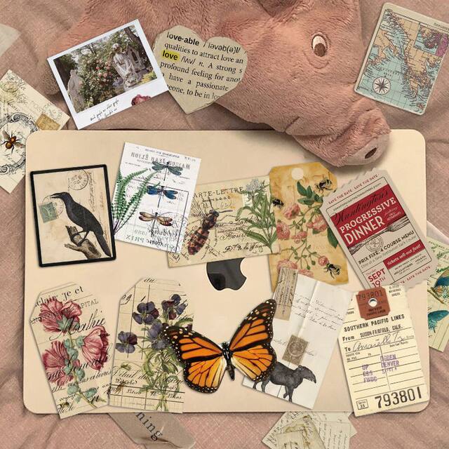 50 retro archives literary stickers Ins nostalgic creative handbook ...