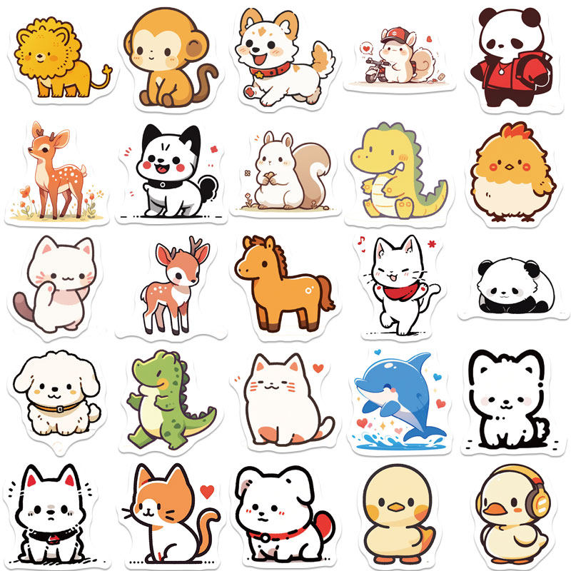 90 minimalist animal stickers simple cartoon cute mobile phone case ...