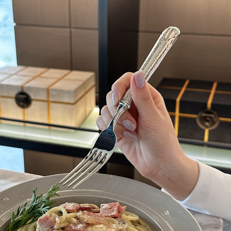 Carved Stainless Steel Steak Fork With Thick Handle | Arc of time