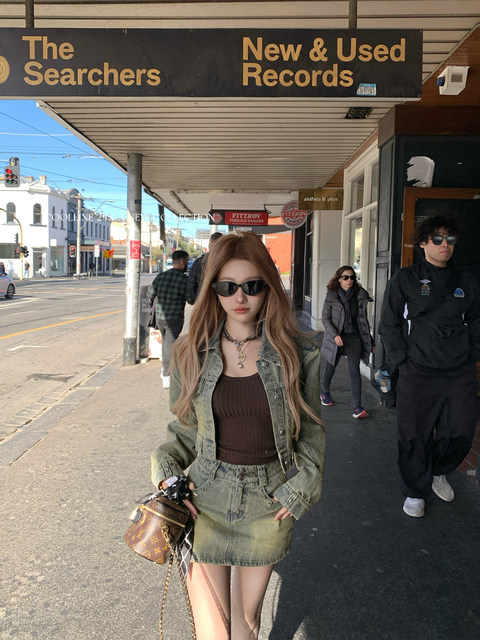 COOLLINE Lin Zixi Comet carletk series heavy industry rivet denim ...