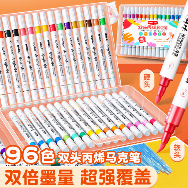 Soft and hard double-headed acrylic marker pens, opaque and stackable ...