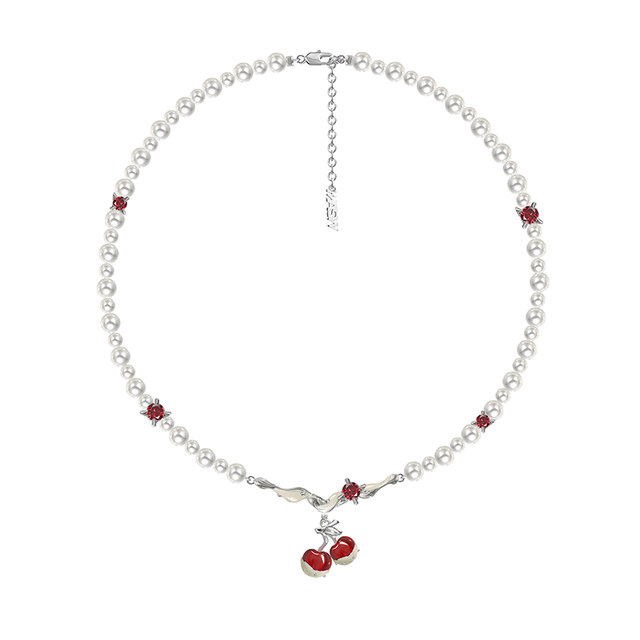 MASW Ma Xiu original design colorful summer series red cherry pearl ...