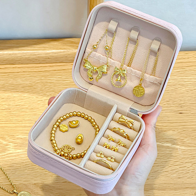 Gold jewelry box storage box anti-oxidation collection special storage ...