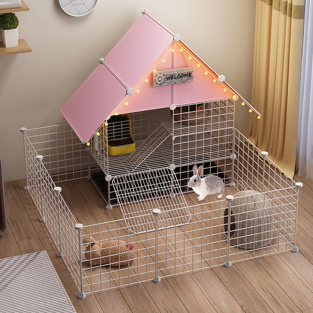 Rabbit cage rabbit nest home indoor pet guinea pig automatic manure ...