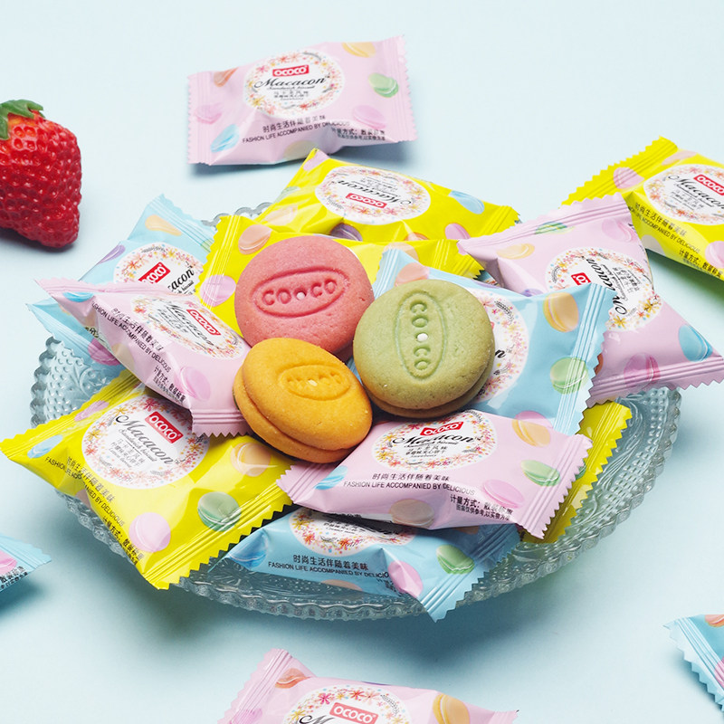 Biscotti Sandwich Macaron Ococo - Gusto Fragola - 376g