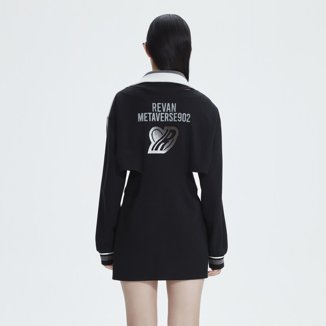 REVAN Rui Fan 2023 spring new designer sporty off-shoulder webbing jumpsuit