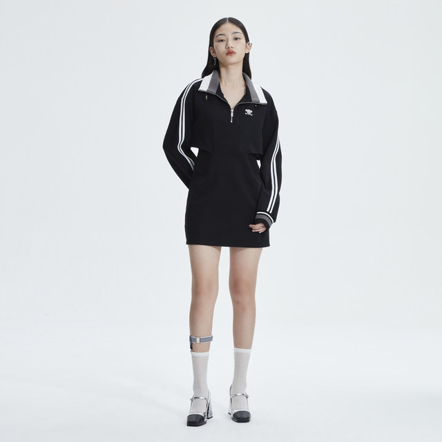 REVAN Rui Fan 2023 spring new designer sporty off-shoulder webbing jumpsuit