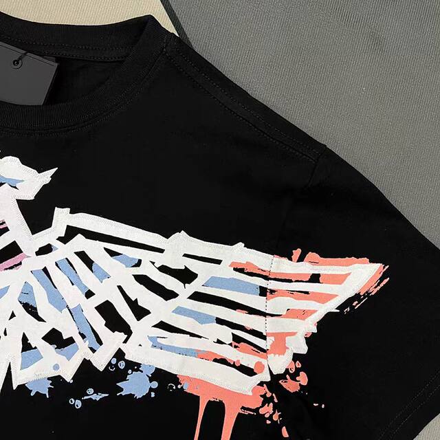 boy short-sleeved summer new hot stamping splash ink color printing ...