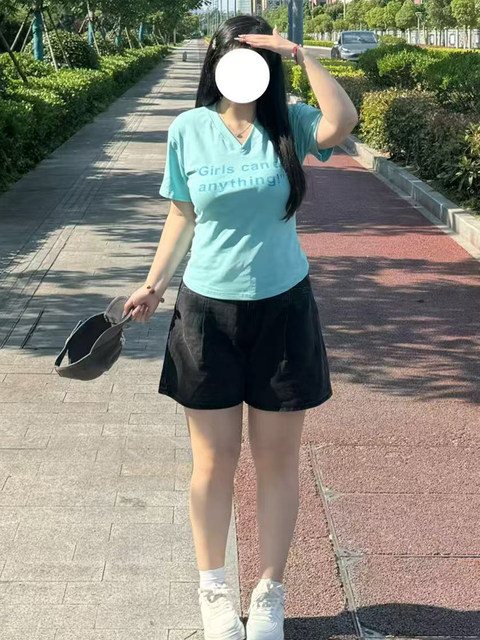 Chengcheng Premium Plus Size Women's Clothing Black and Gray High-Waisted Denim Shorts for Women ...