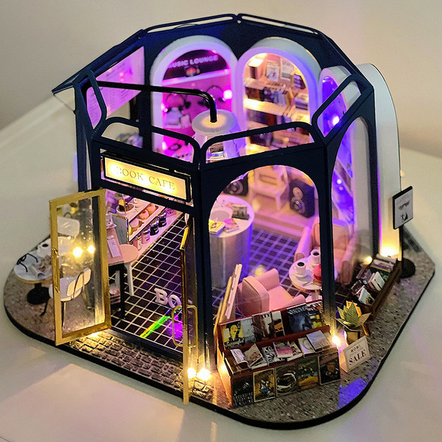 DIY cottage Pinyue Cafe Assembly Model Handmade Small House Doll House ...