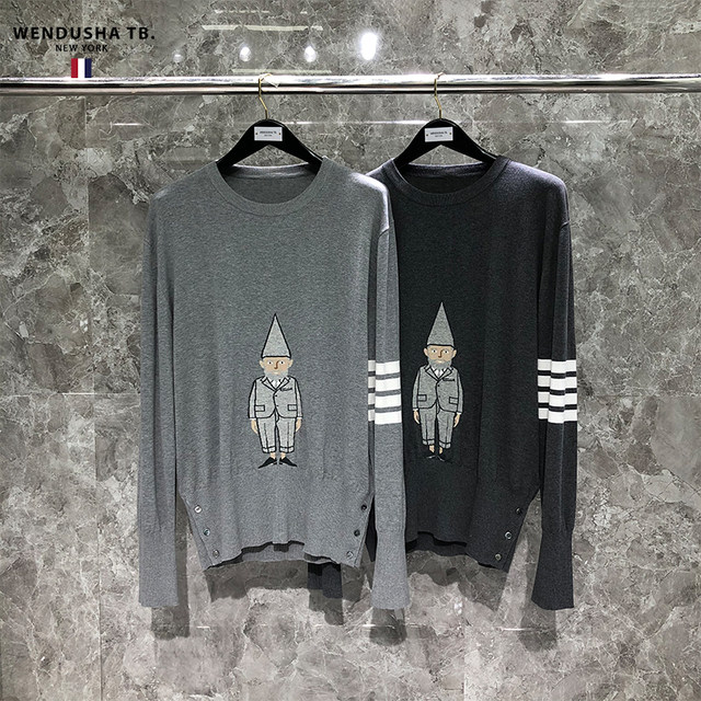 tb little old man long-sleeved autumn and winter four-bar round neck ...