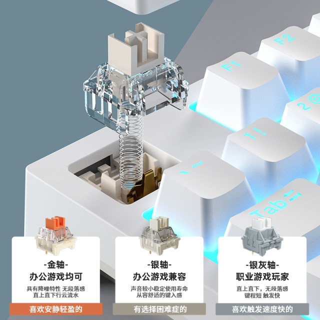 Langtu LT104 true mechanical keyboard with screen wired office typing ...