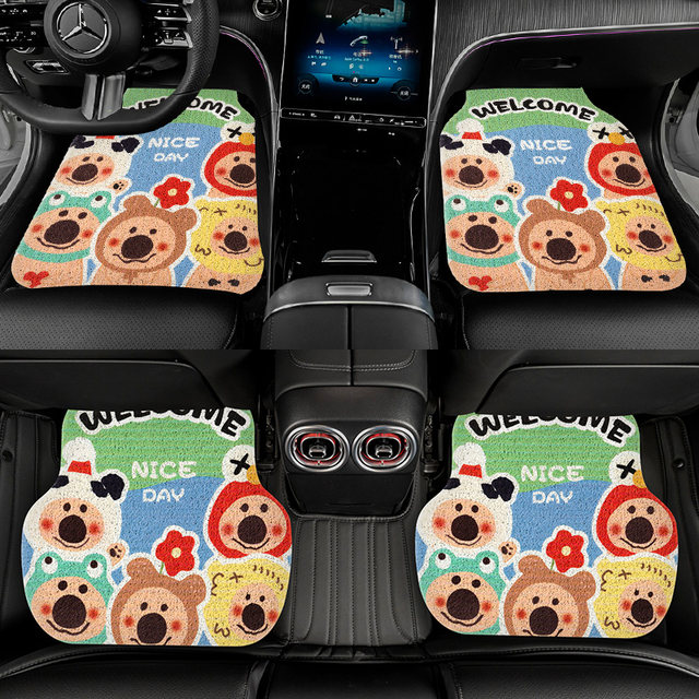 Car floor mats cartoon cute and cuttable main driver's car carpet floor ...