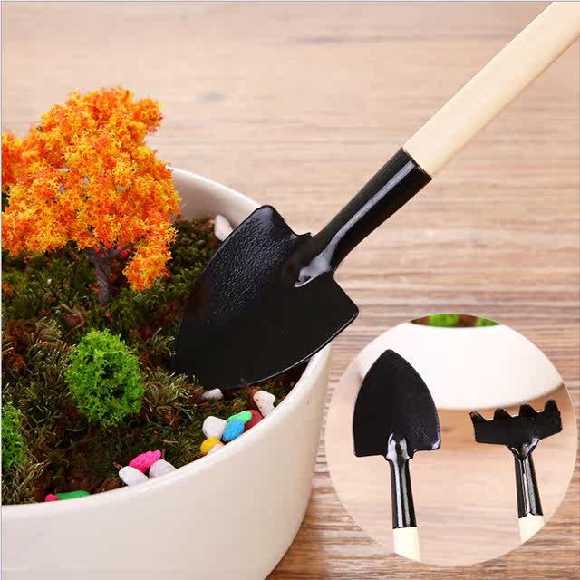 Creative daily home gardening tools mini three-piece set shovel rake ...