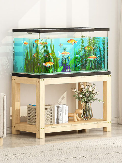 Simple fish tank cabinet Fish tank frame Solid wood household living ...