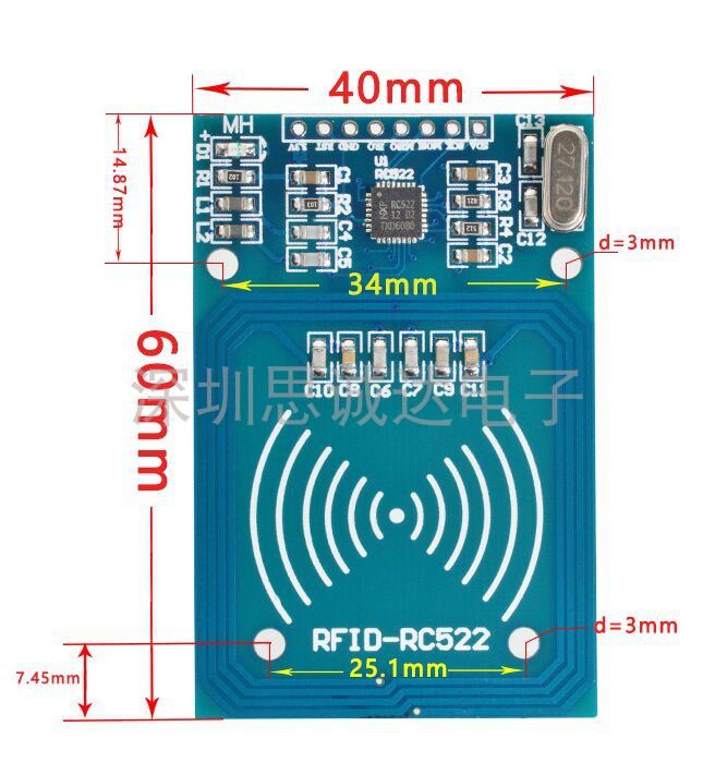 MFRC522 RC522 Mini RFID Radio Frequency IC Card Module 13.56MHz | Sichengda