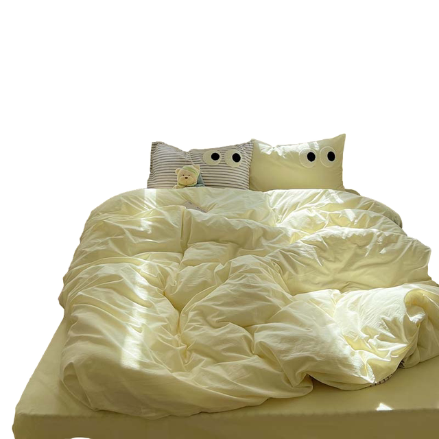 Muji Towel Embroidery Four-Piece Bedding Set, All-Cotton, Washable ...