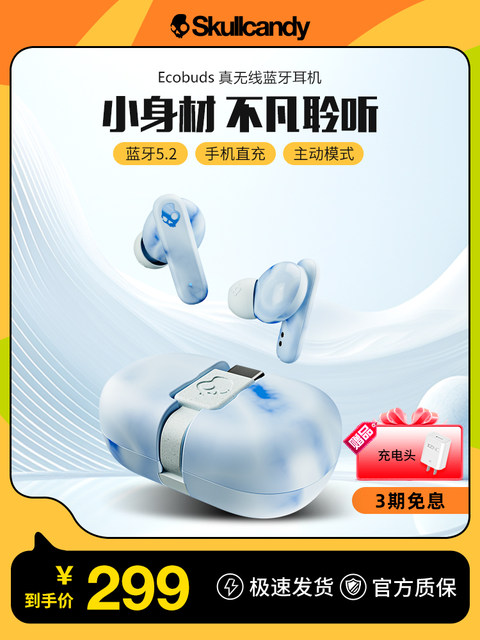 Skeleton/SKULLCANDY ECOBUDS Real Wireless Ear Bluetooth Headphones ...