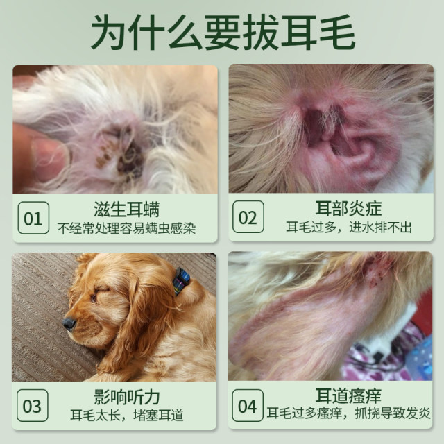 Pet ear hair pliers, ear hair plucking powder, cat and dog ear hair ...