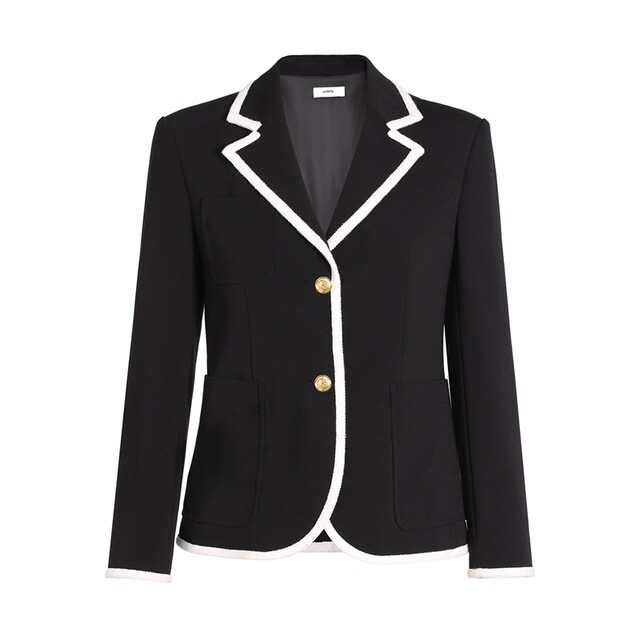 ochirly spring contrast color trim casual blazer for women