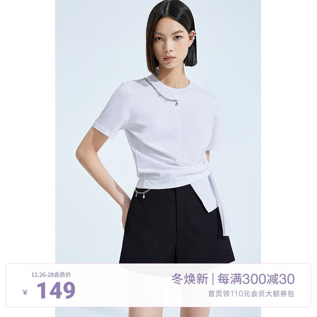 Black label series Ou Shili pure cotton head shoulder short -sleeved T ...