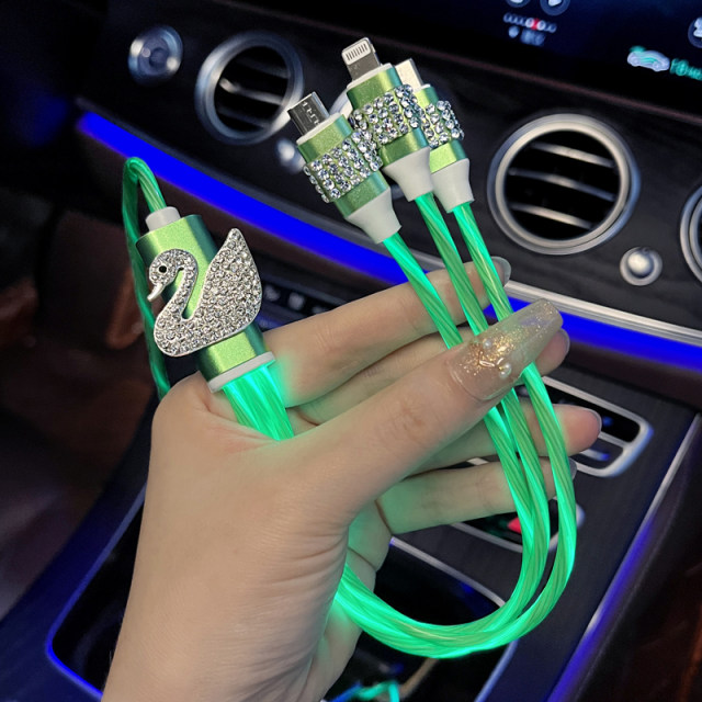 Car charger super fast charging one-to-three advanced diamond-encrusted ...