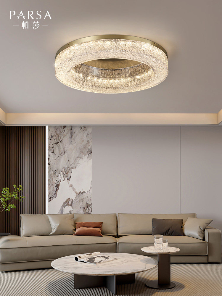 Pasha Full Copper Ceiling Light - Postmodern LED Living Room Lamp