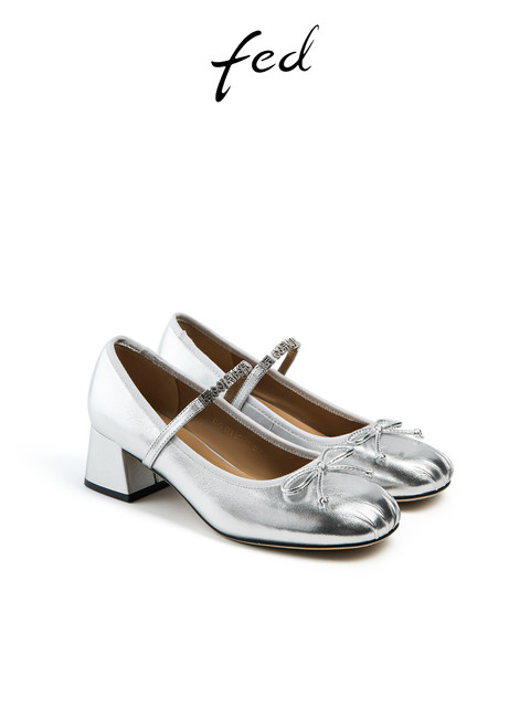 FED Silver Mary Zhen Shoes Autumn New Women's Shoes Fashion Ballet ...