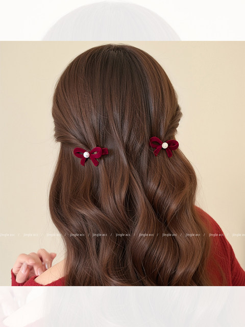 Red hair accessories hair clip 2025 new high-end hair card accessories ...