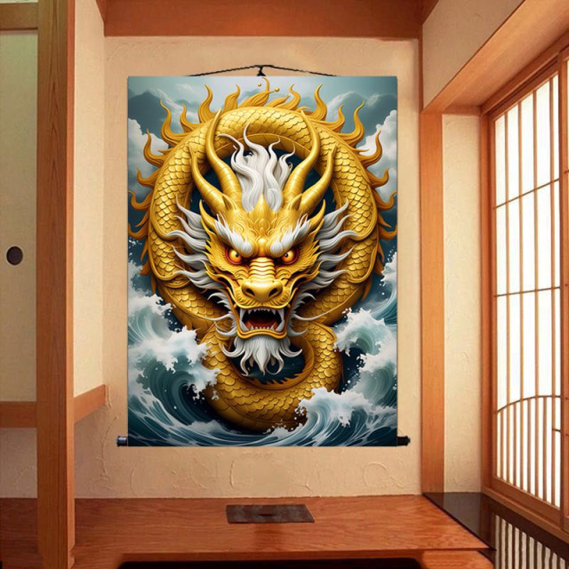 Chinese Dragon Picture Hanging Painting Flying Dragon Family Immortal ...