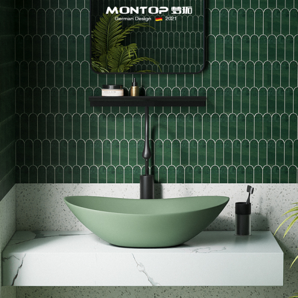 Nordic Minimalist Green Washbasin - Creative Ceramic Countertop Basin ...