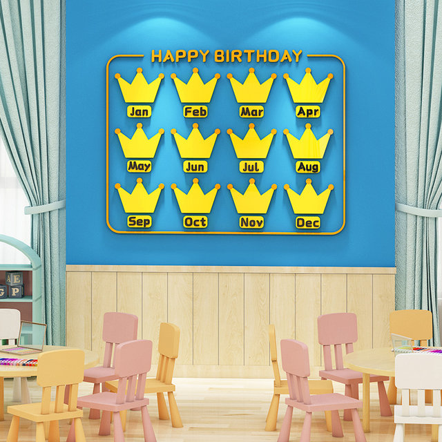 Kindergarten birthday wall environmental creation theme wall stickers ...