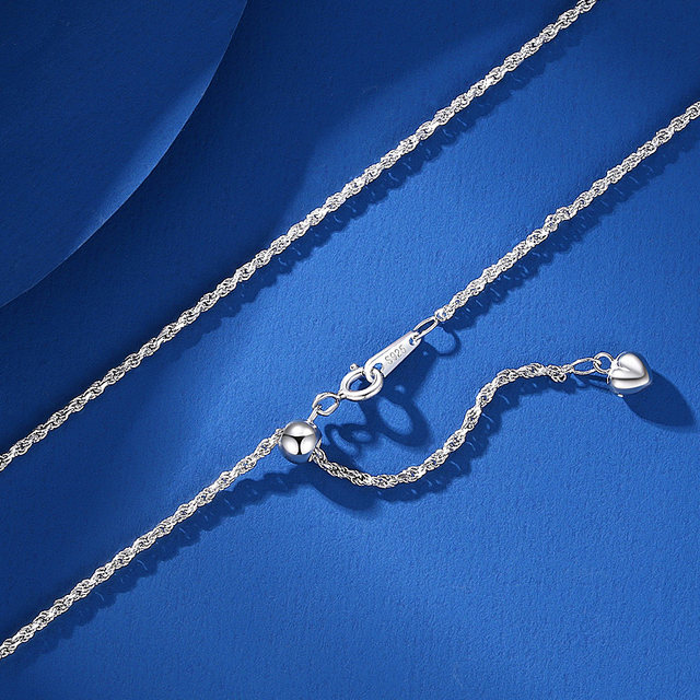 S925 sterling silver hemp rope chain necklace chain neck chain rope ...