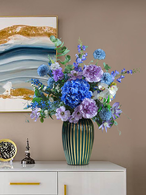 Bionic hydrangea roses simulated flowers dried flowers bouquet silk ...