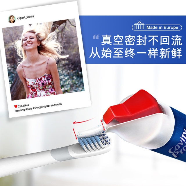 Colgate upright toothpaste press contains fluoride to freshen breath ...